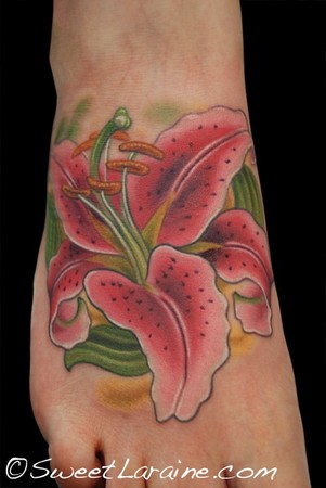 Stargazer Lily Watercolor Tattoos