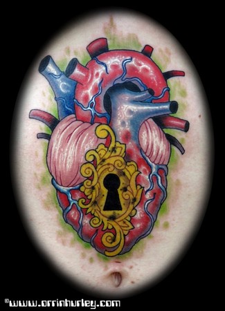 Open Heart Locket Tattoo
