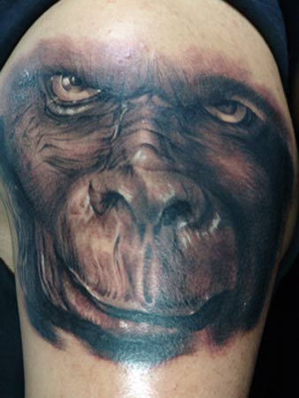 Ape Face Tattoos Planet Of The Apes Tattoo By Dan Molloy. | Tattoos,