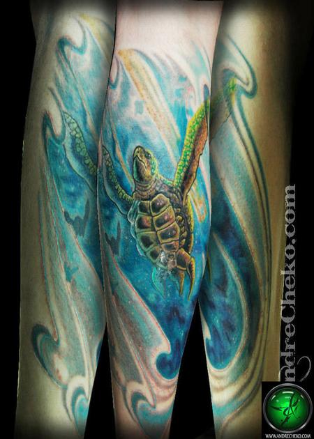 Sea Turtle Leg Tattoos